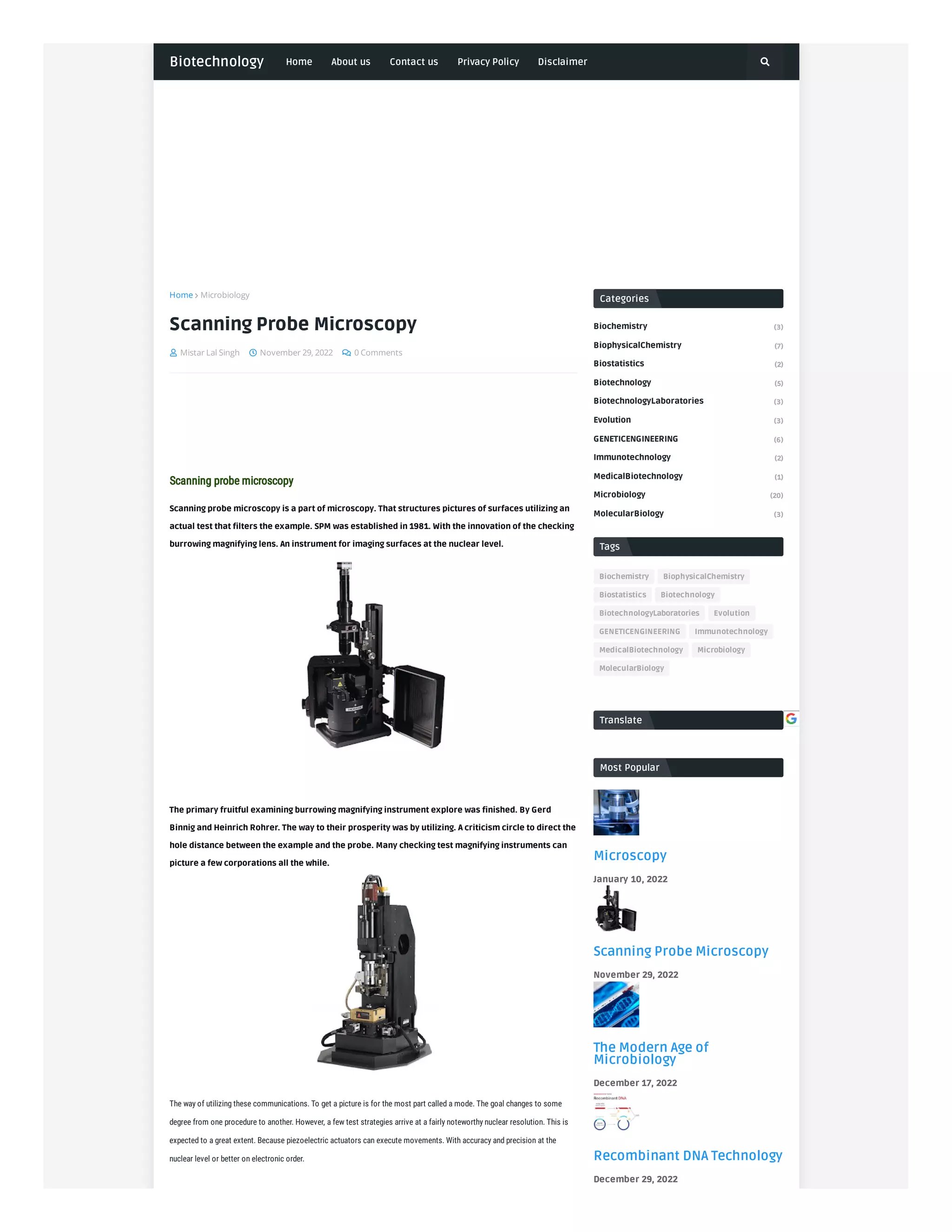 Scanning Probe Microscopy | PDF