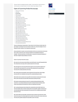 Scanning Probe Microscopy | PDF