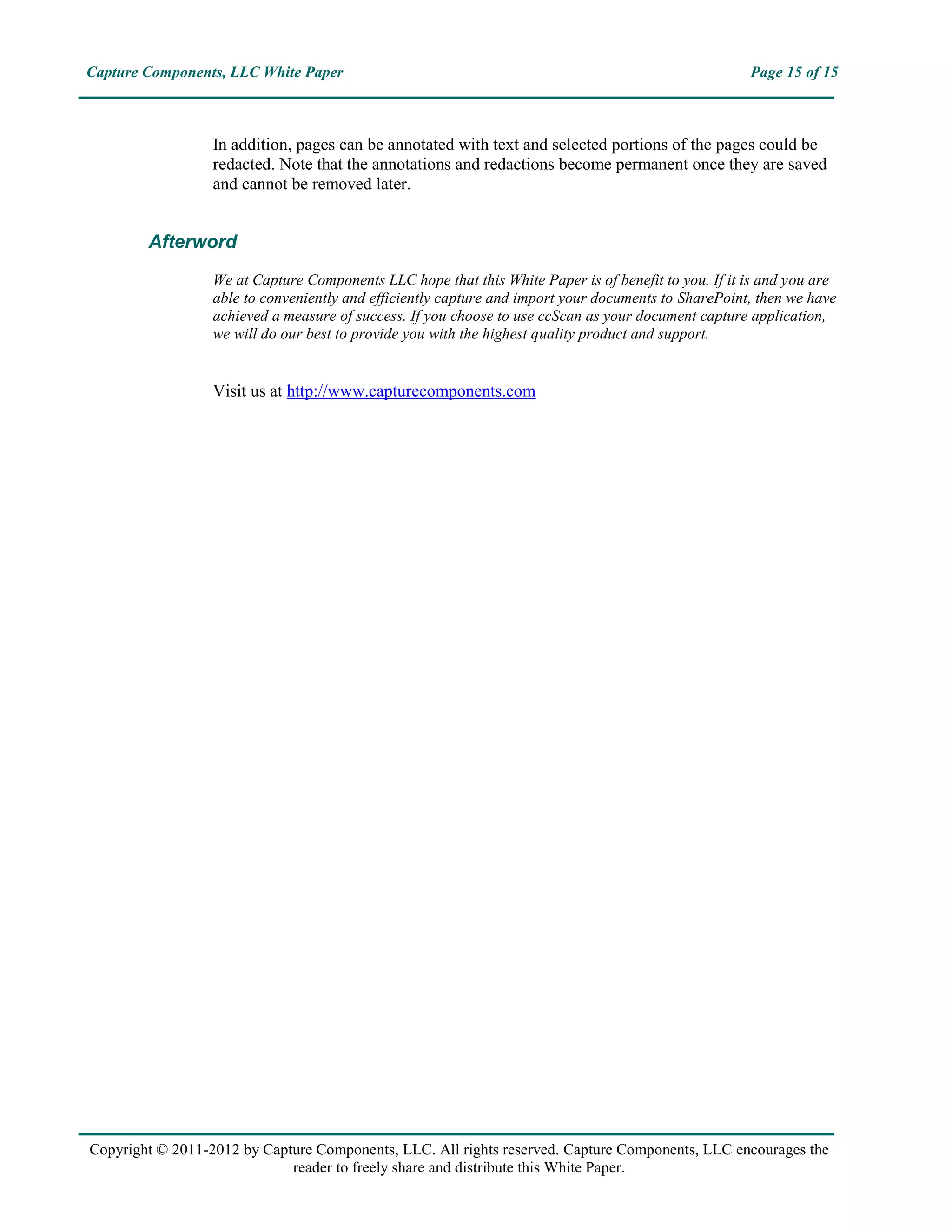 Scan, Import, and Automatically File documents to SharePoint with ccScan | PDF | Desktop ...