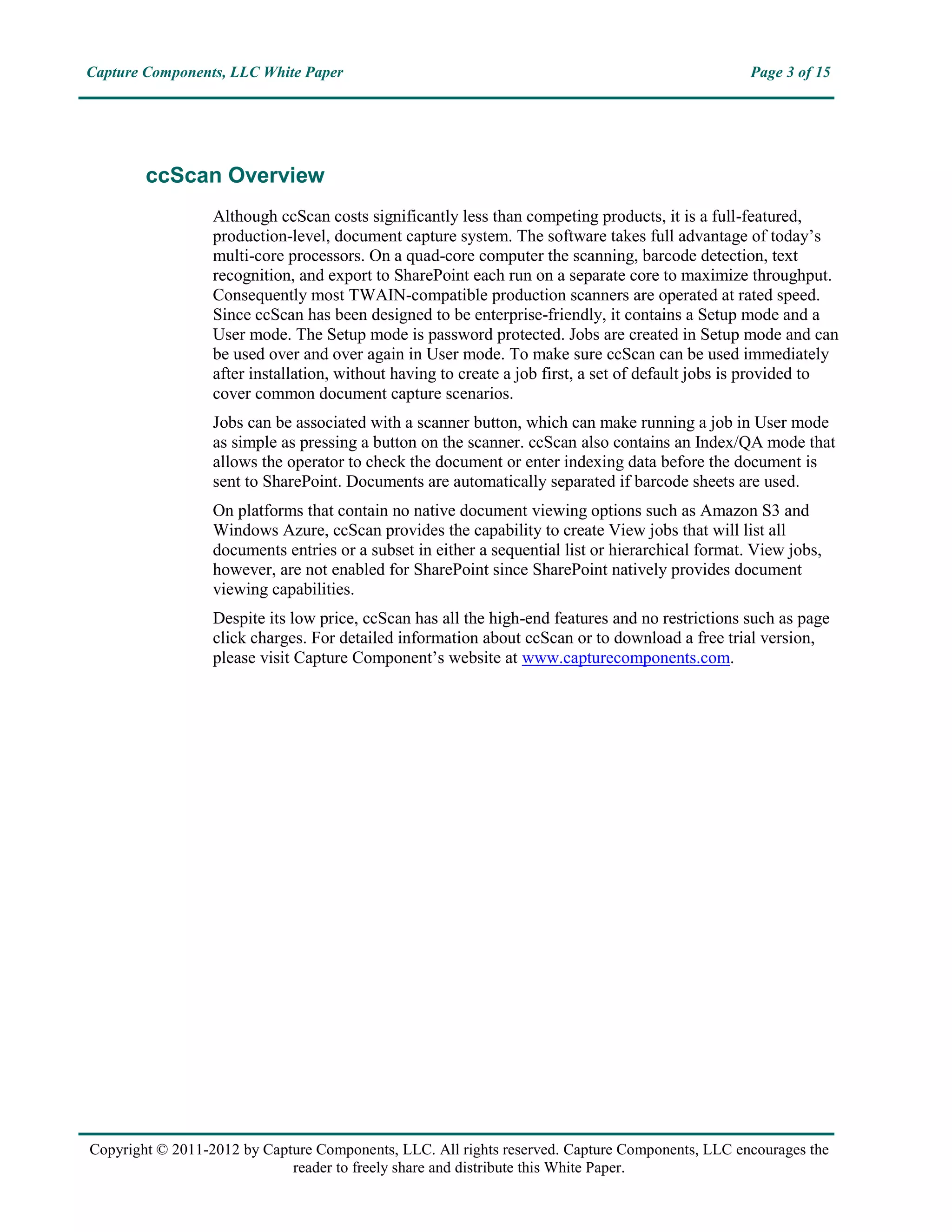 Scan, Import, and Automatically File documents to SharePoint with ccScan | PDF | Desktop ...