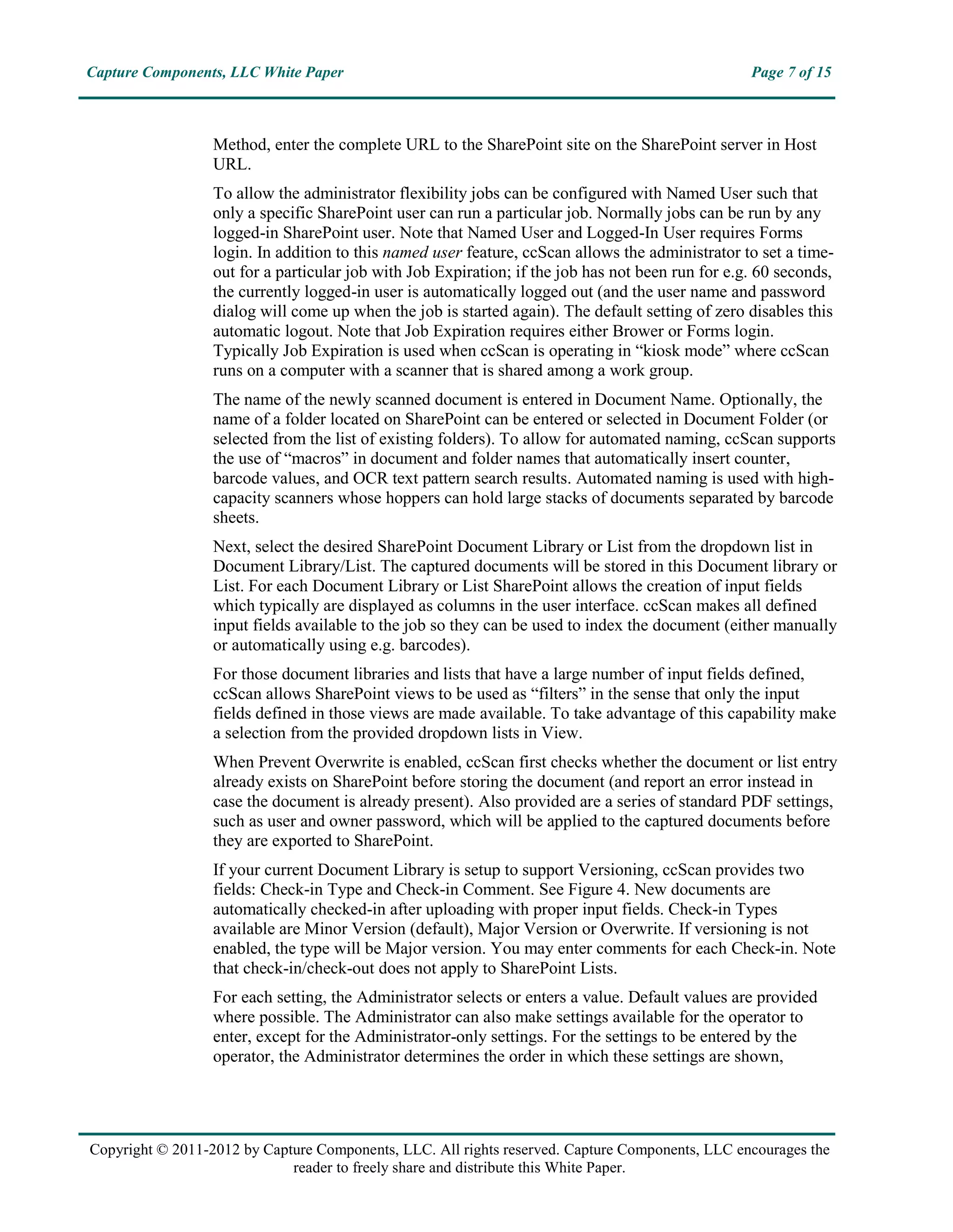 Scan, Import, and Automatically File documents to SharePoint with ccScan | PDF | Desktop ...