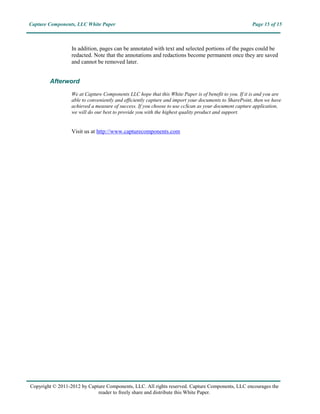 Scan, Import, and Automatically File documents to SharePoint with ccScan | PDF | Desktop ...