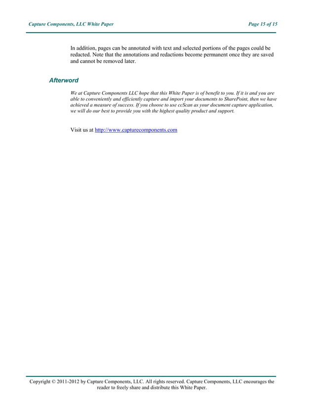 Scan, Import, and Automatically File documents to SharePoint with ccScan | PDF | Desktop ...