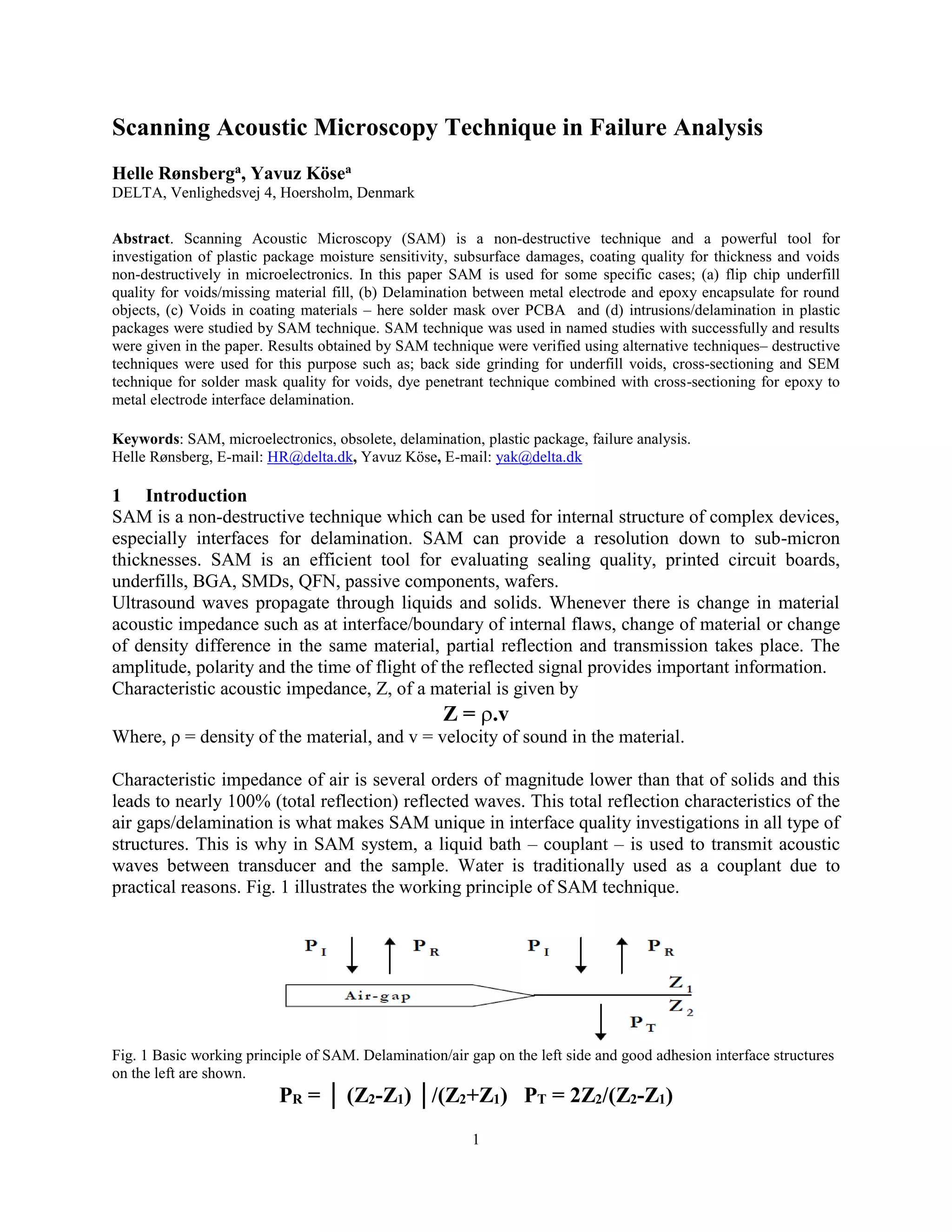Scanning acoustic microscopy microelectronics Failure analysis ...