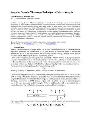Scanning acoustic microscopy microelectronics Failure analysis ...