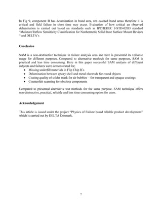 Scanning acoustic microscopy microelectronics Failure analysis ...
