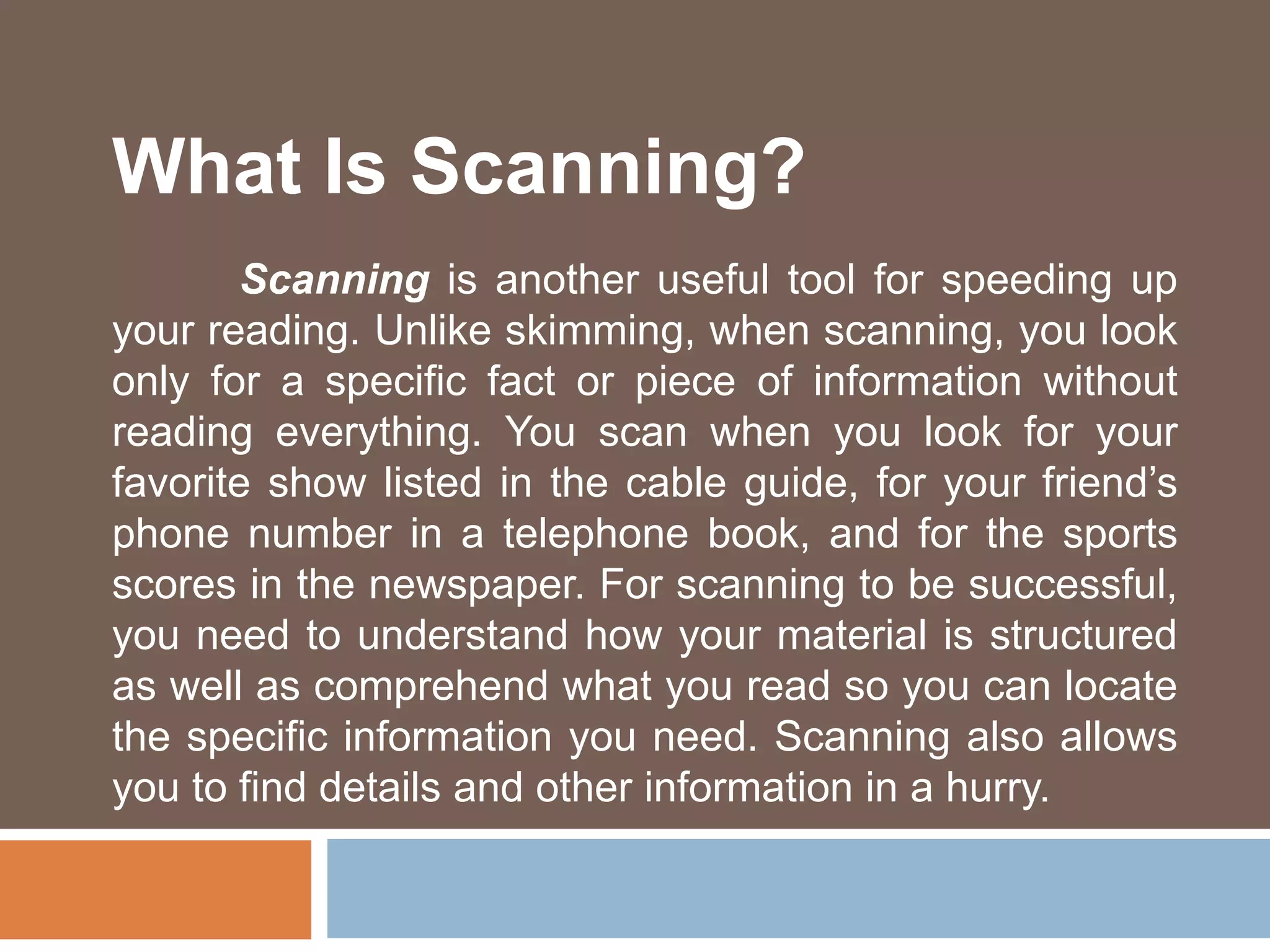 Scanning and skimming | PPTX