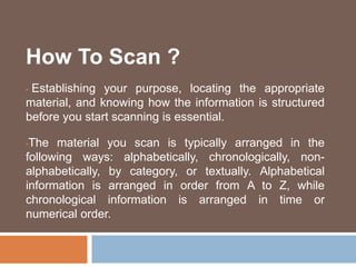 Scanning and skimming | PPTX