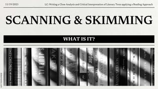 Scanning and Skimming-21st Century Literature | PPTX