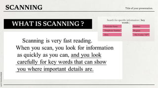 Scanning and Skimming-21st Century Literature | PPTX