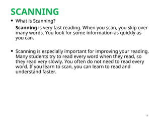 Scanning and Skimming (Reading Skills).ppt