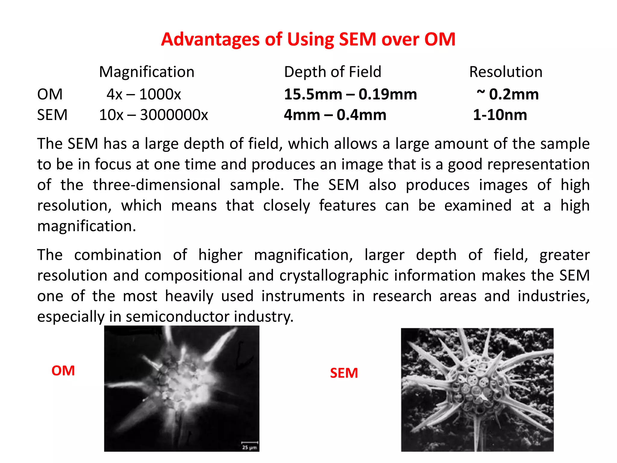 Scanning electron microscope | PPTX | Chemistry | Science