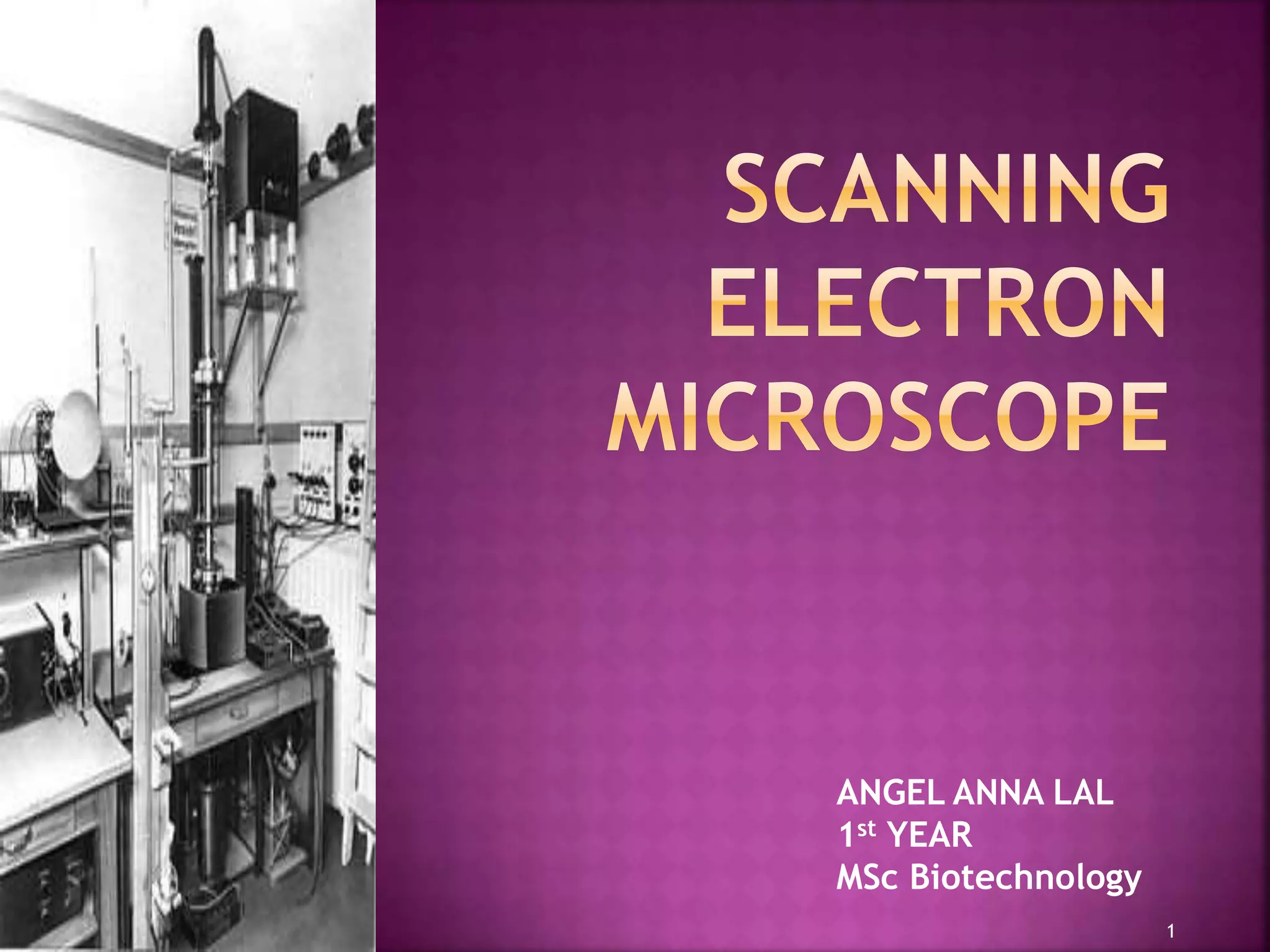 Scanning electron microscope | PPTX | Chemistry | Science