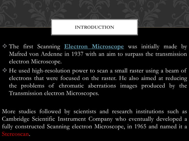 Scanning electron microscope | PPTX