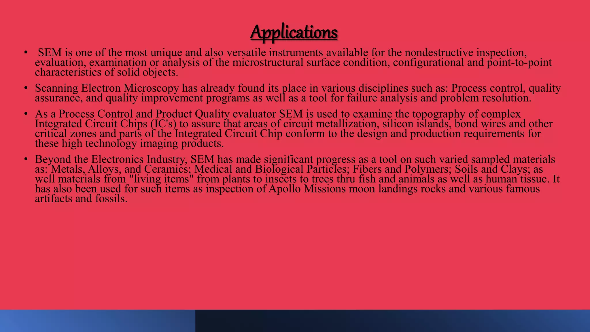 Scanning electron microscopic ndt | PPTX