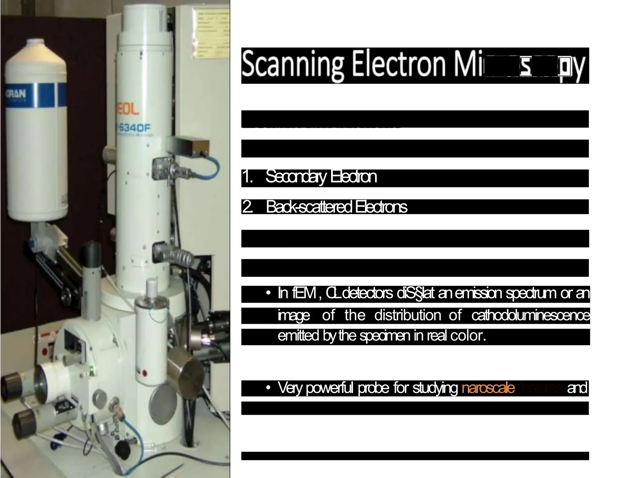 Scanning Electron Microscopy techniquess | PPT