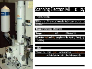 Scanning Electron Microscopy techniquess | PPT