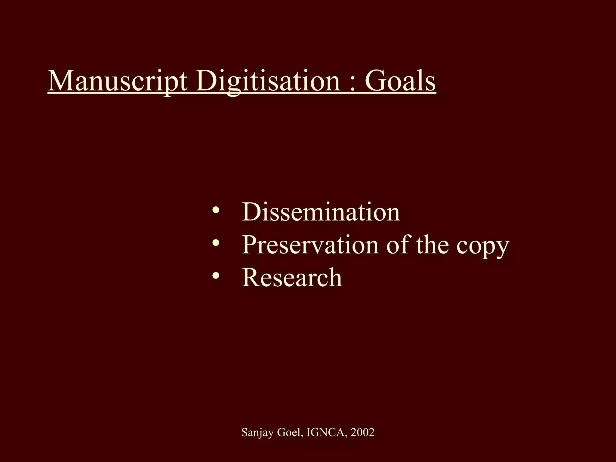 Manuscript digitisation | PPT