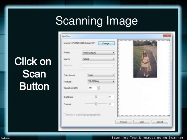 Scanning text and images using scanner