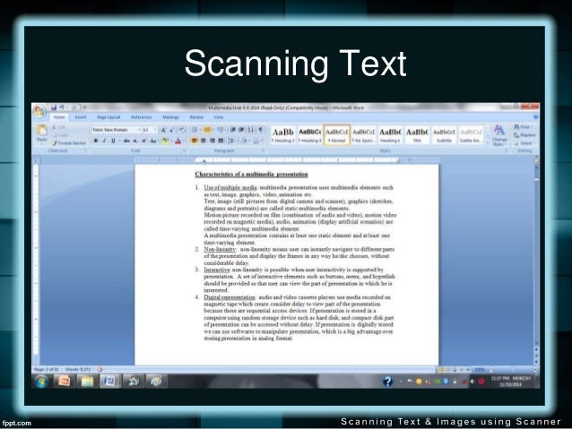Scanning text and images using scanner