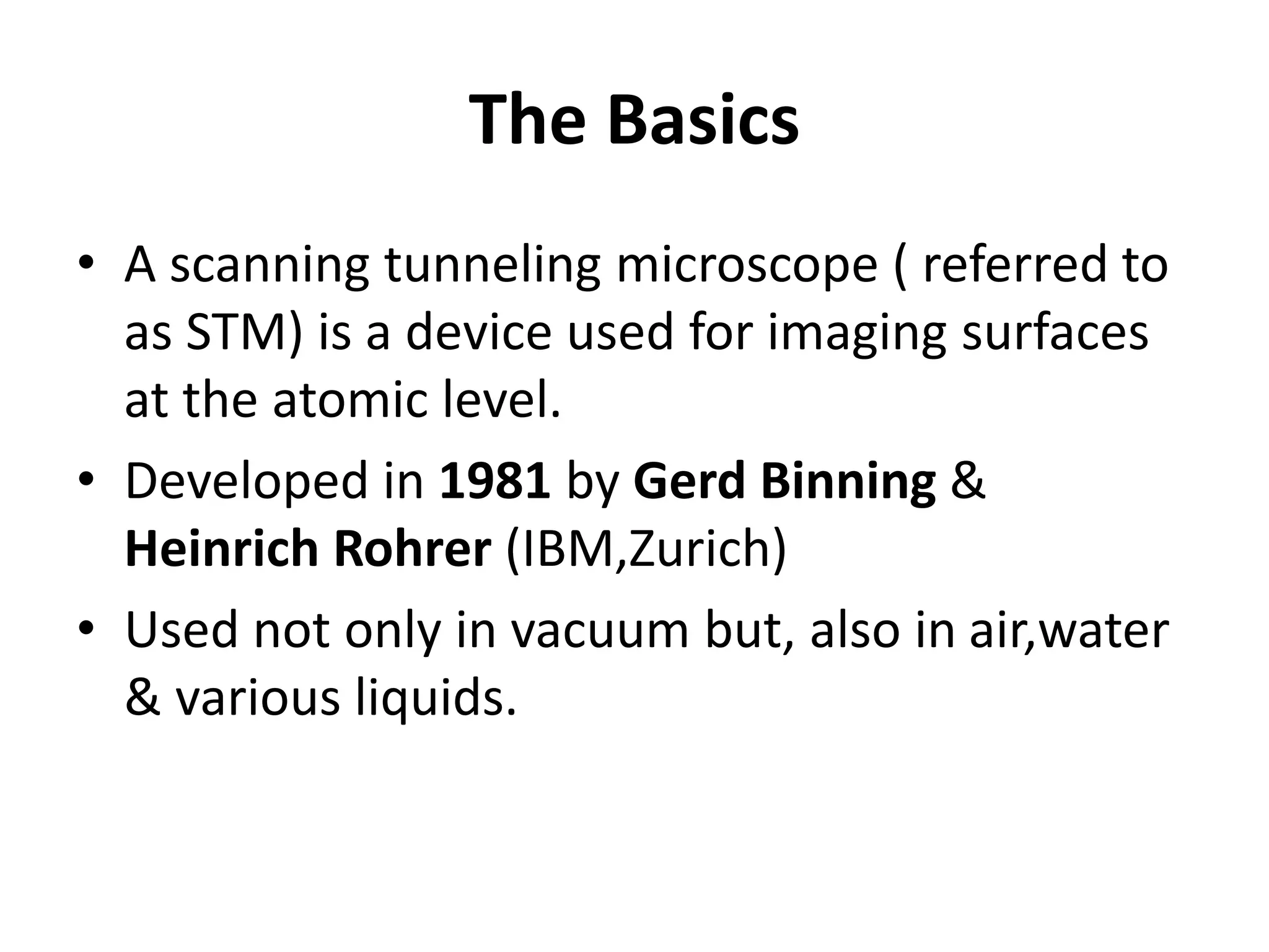 Scanning tunneling microscopy | PPTX