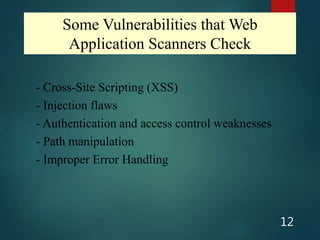Scanning web vulnerabilities | PPT