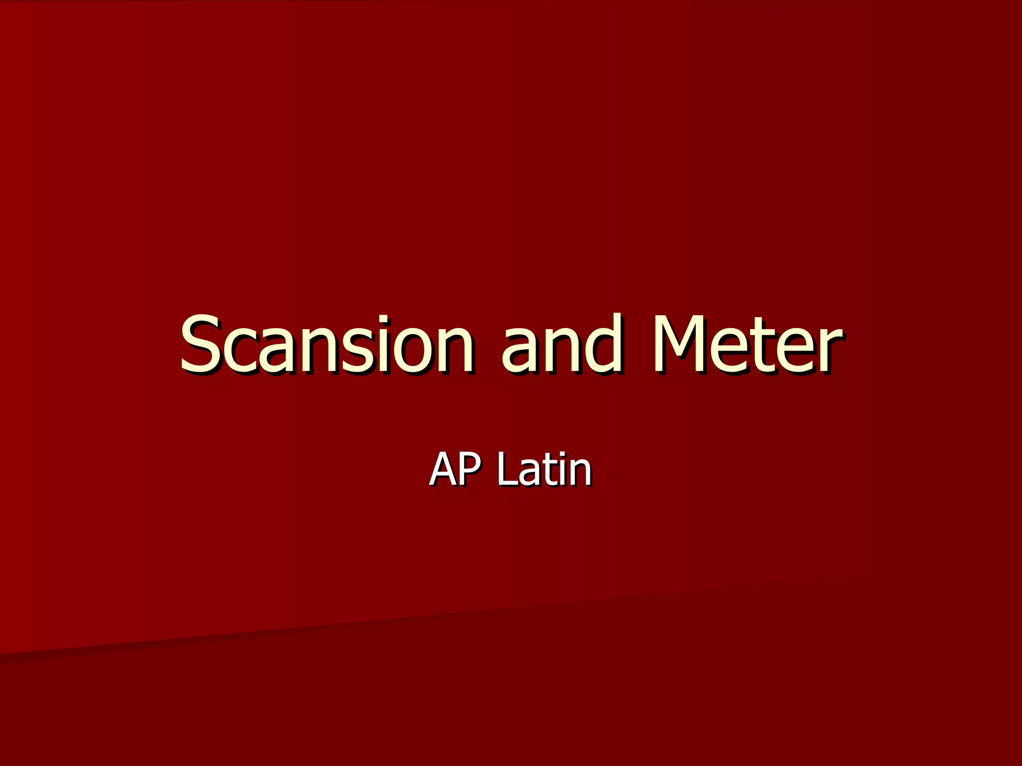 Scansion and meter | PPT