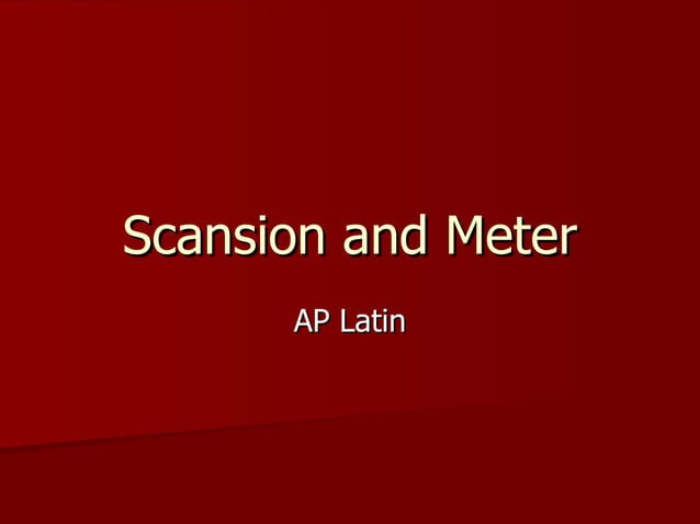 Scansion and meter | PPT