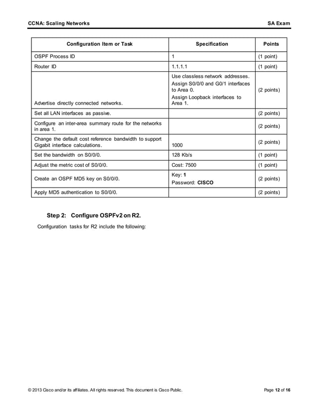 Sca n skills assess ospf - student trng - exam | DOCX | Computer Networking | Computing