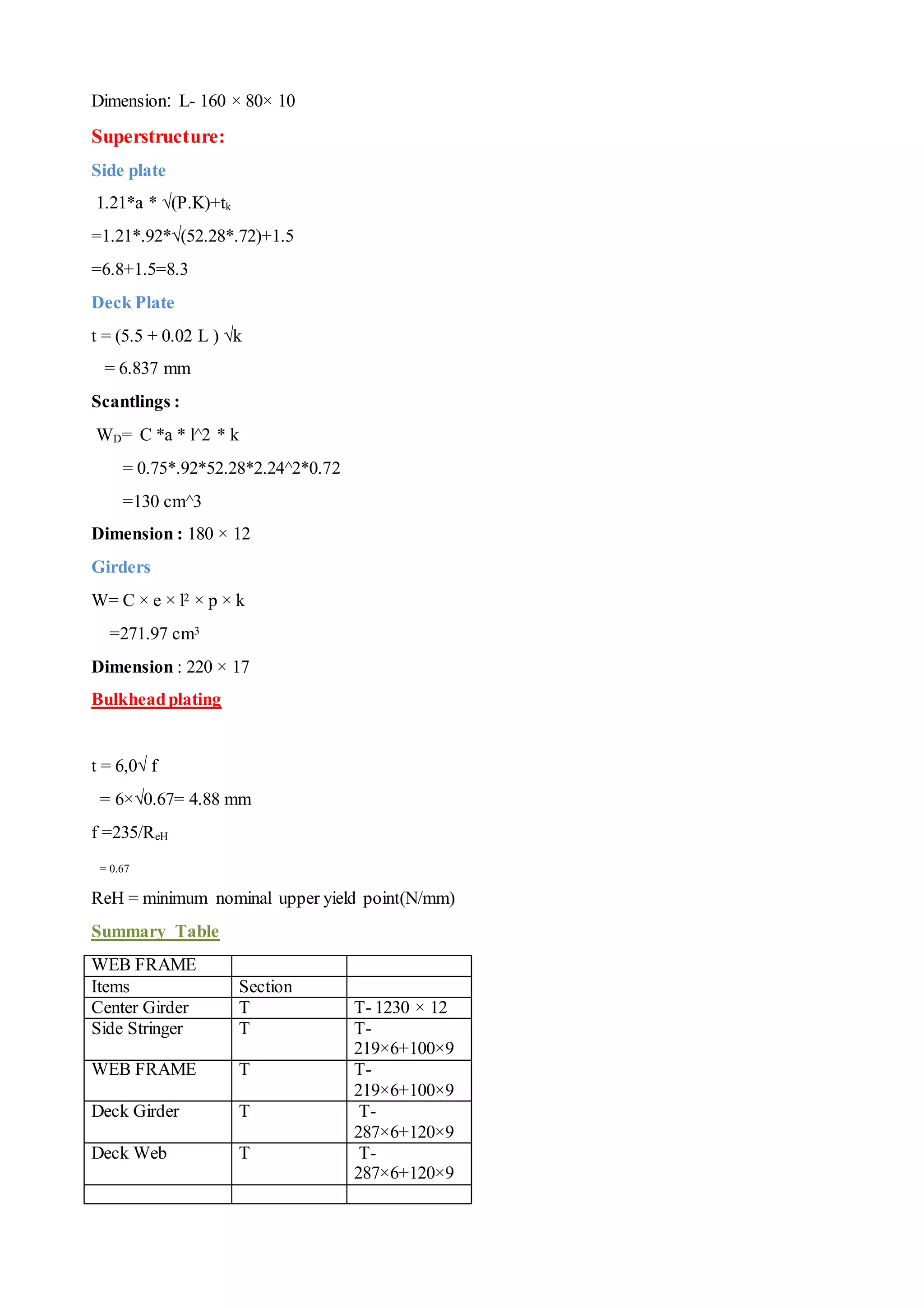 Scantling of Ship | DOCX
