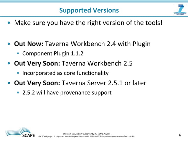 Taverna Components: The Basics | PPTX | Computing | Technology & Computing