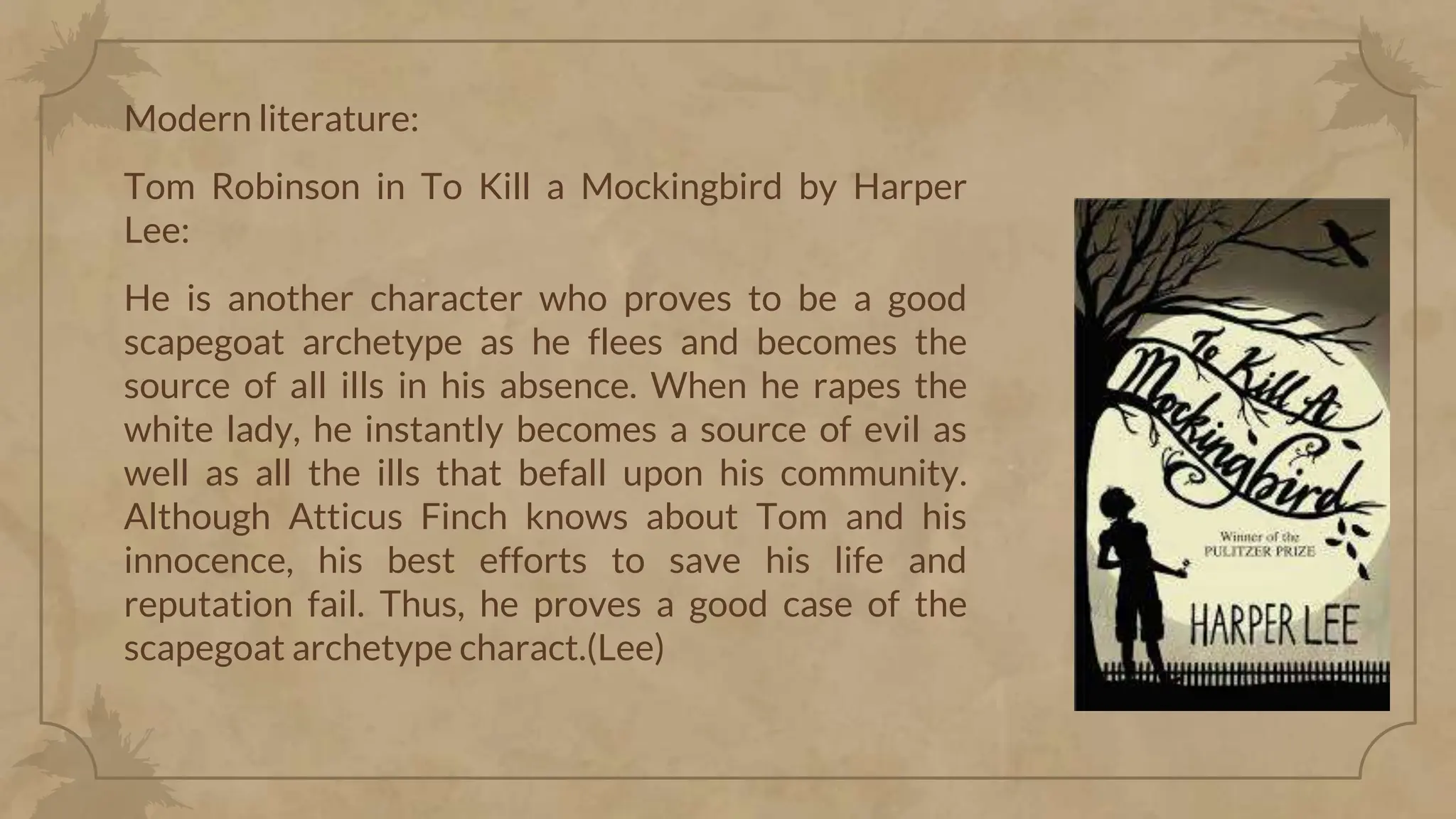 "Scapegoat as an Archetype in Literature” | PPT