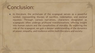 "Scapegoat as an Archetype in Literature” | PPT