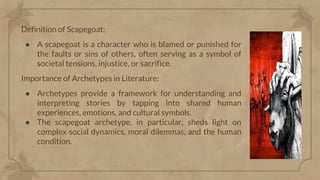 "Scapegoat as an Archetype in Literature” | PPT