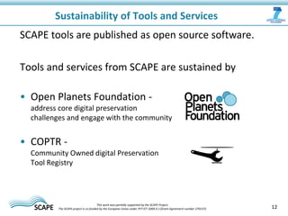 SCAPE Information Day at BL - Some of the SCAPE Outputs Available | PPT