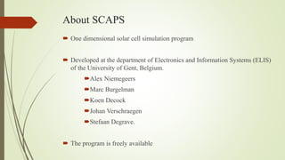 Tutorial on SCAPS-1D simulation tool.pptx