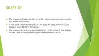 Solar cell Modeling with Scaps 1-D | PPTX