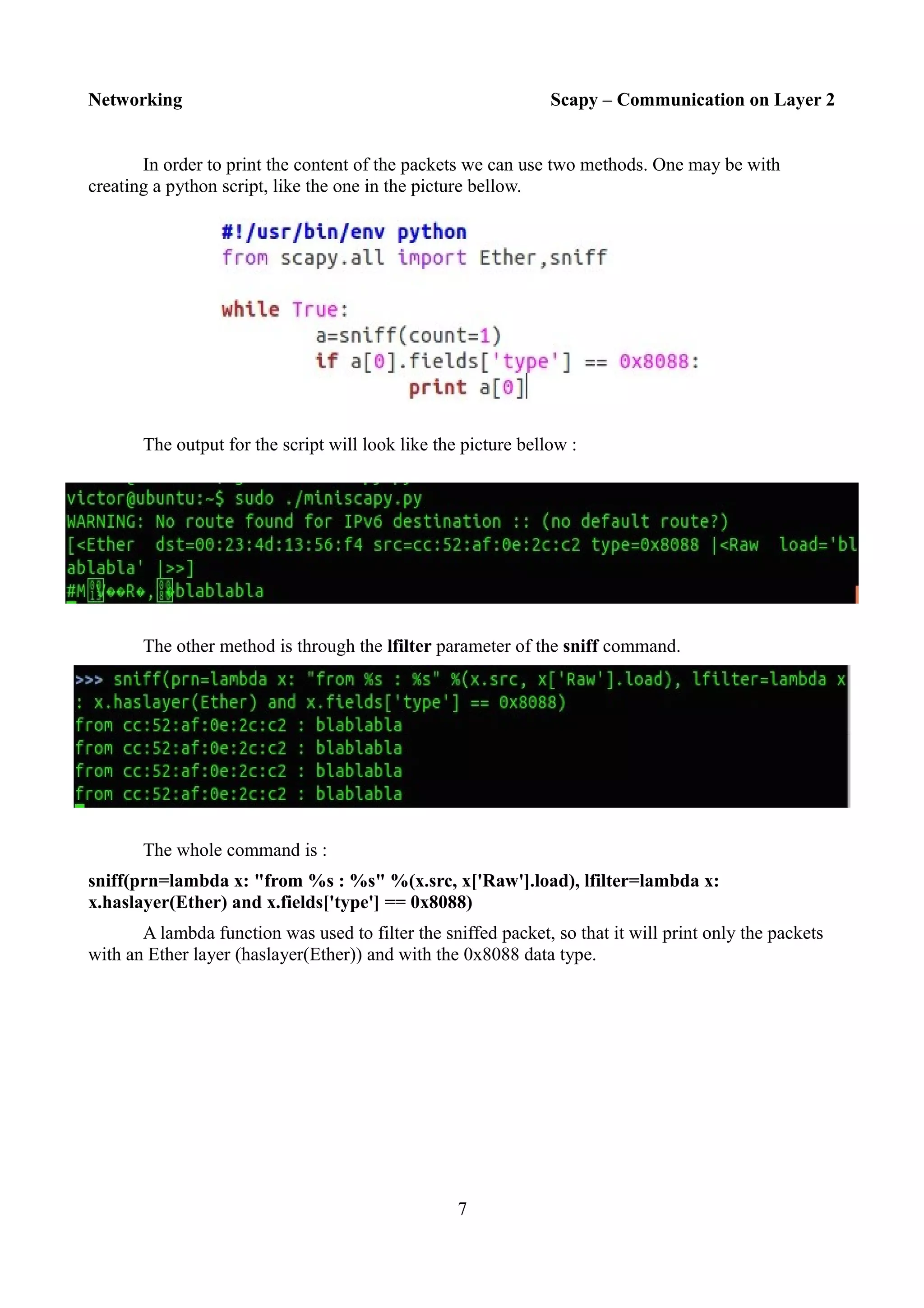 Scapy - communication on Layer2 | PDF