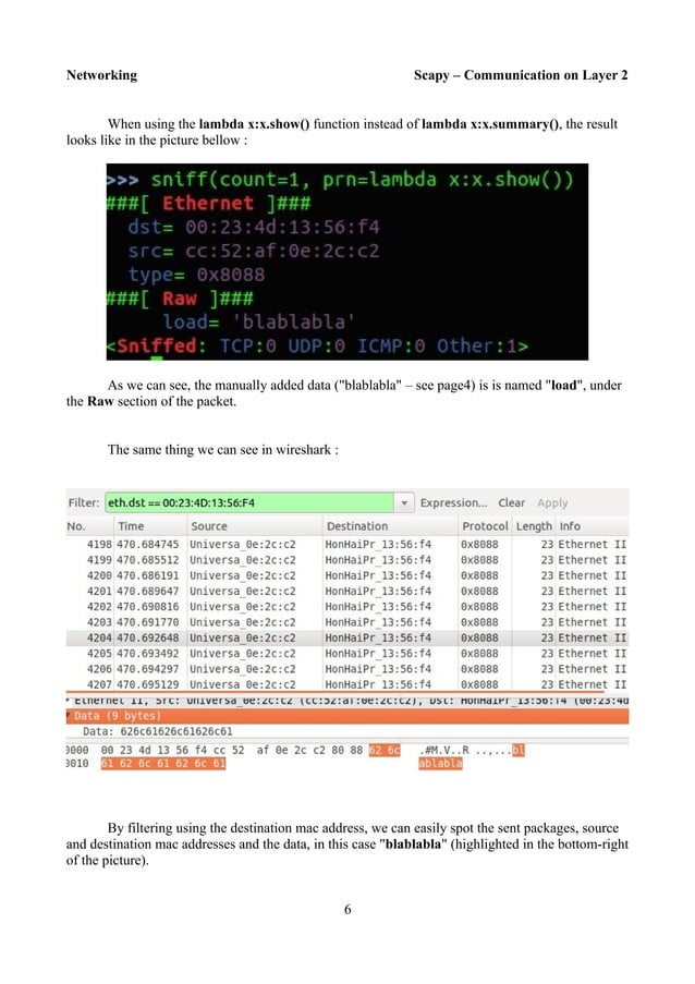 Scapy - communication on Layer2 | PDF