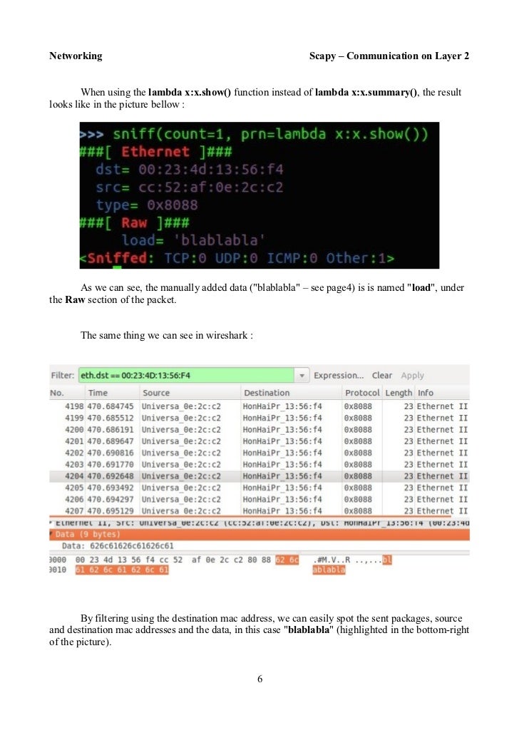 Scapy Communication On Layer2