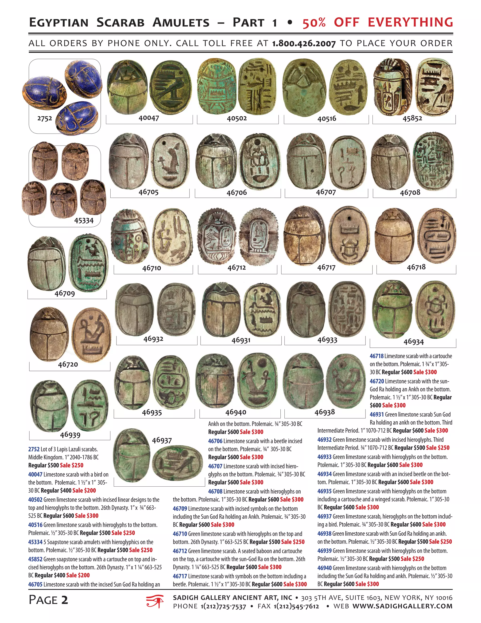 Sadigh Gallery Ancient Egyptian Scarab Amulets 1 | PDF
