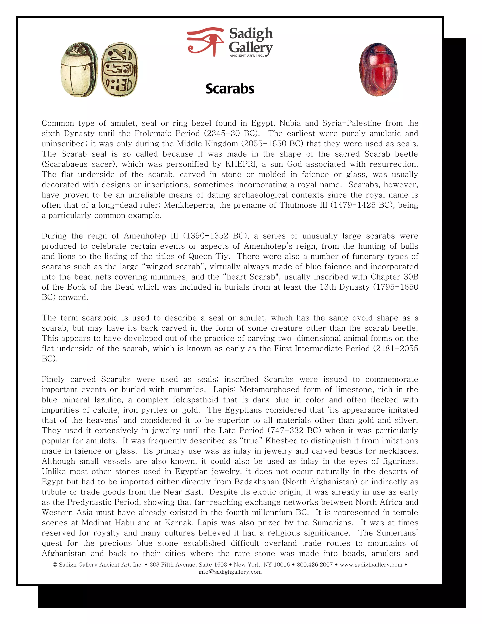 Ancient Egyptian Scarabs | DOC