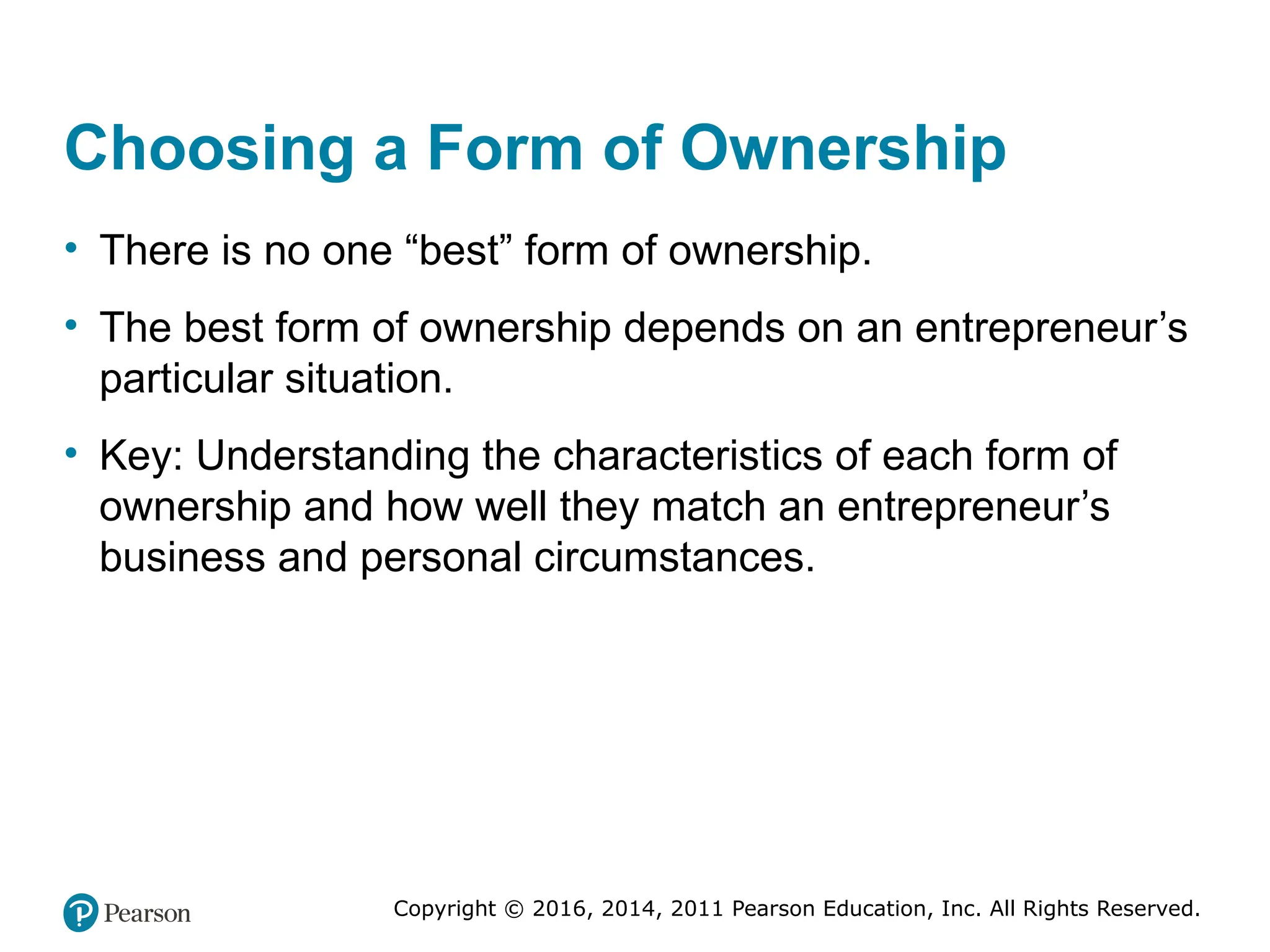Forms of Business Ownership and Buying an Existing Business | PPT