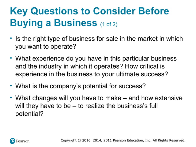 Forms of Business Ownership and Buying an Existing Business | PPTX