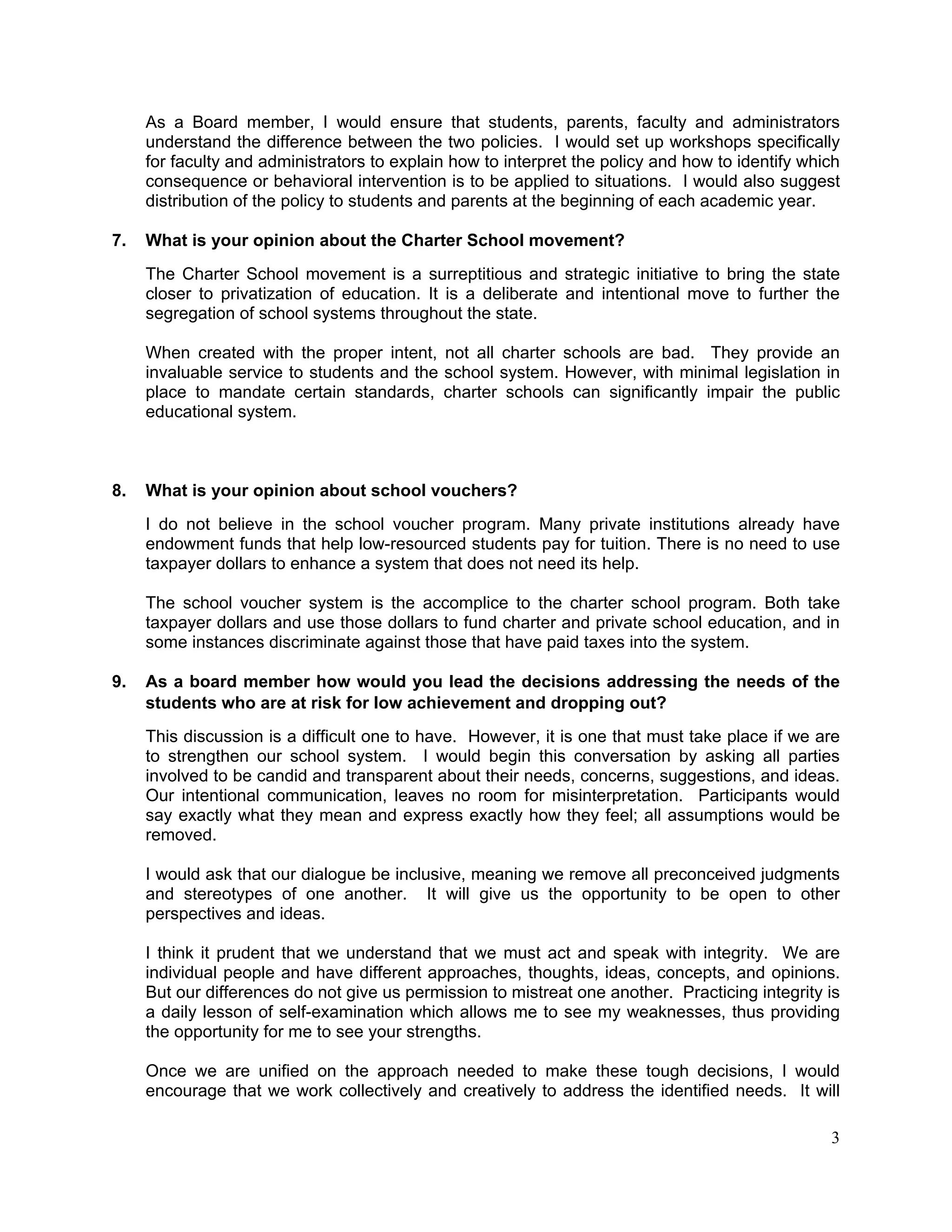 Terrence Scarborough 2014 PA-PAC Questionnaire | PDF