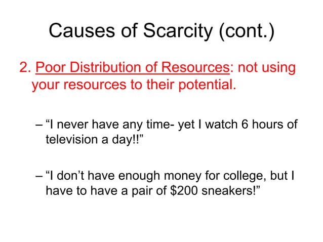 Scarcity.ppt | College Planning | College Education