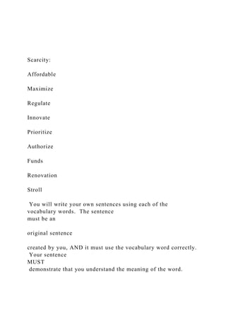 Scarcity AffordableMaximizeRegulateInnovate.docx