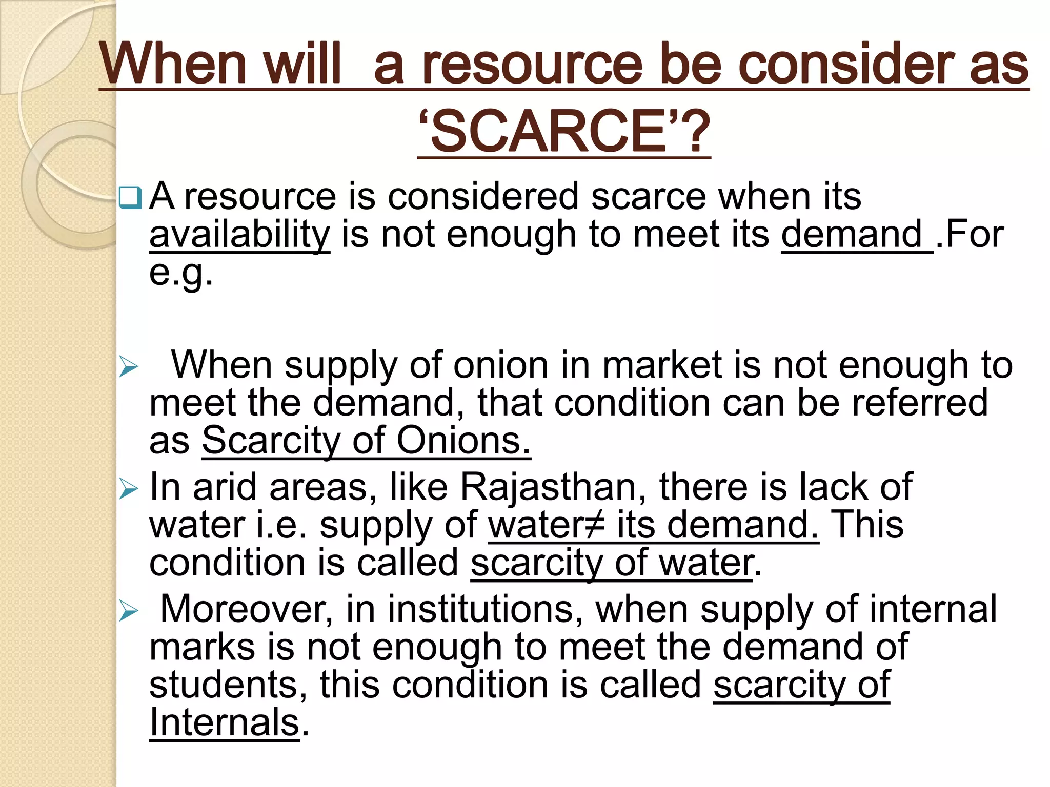 Scarcity of resources | PPTX