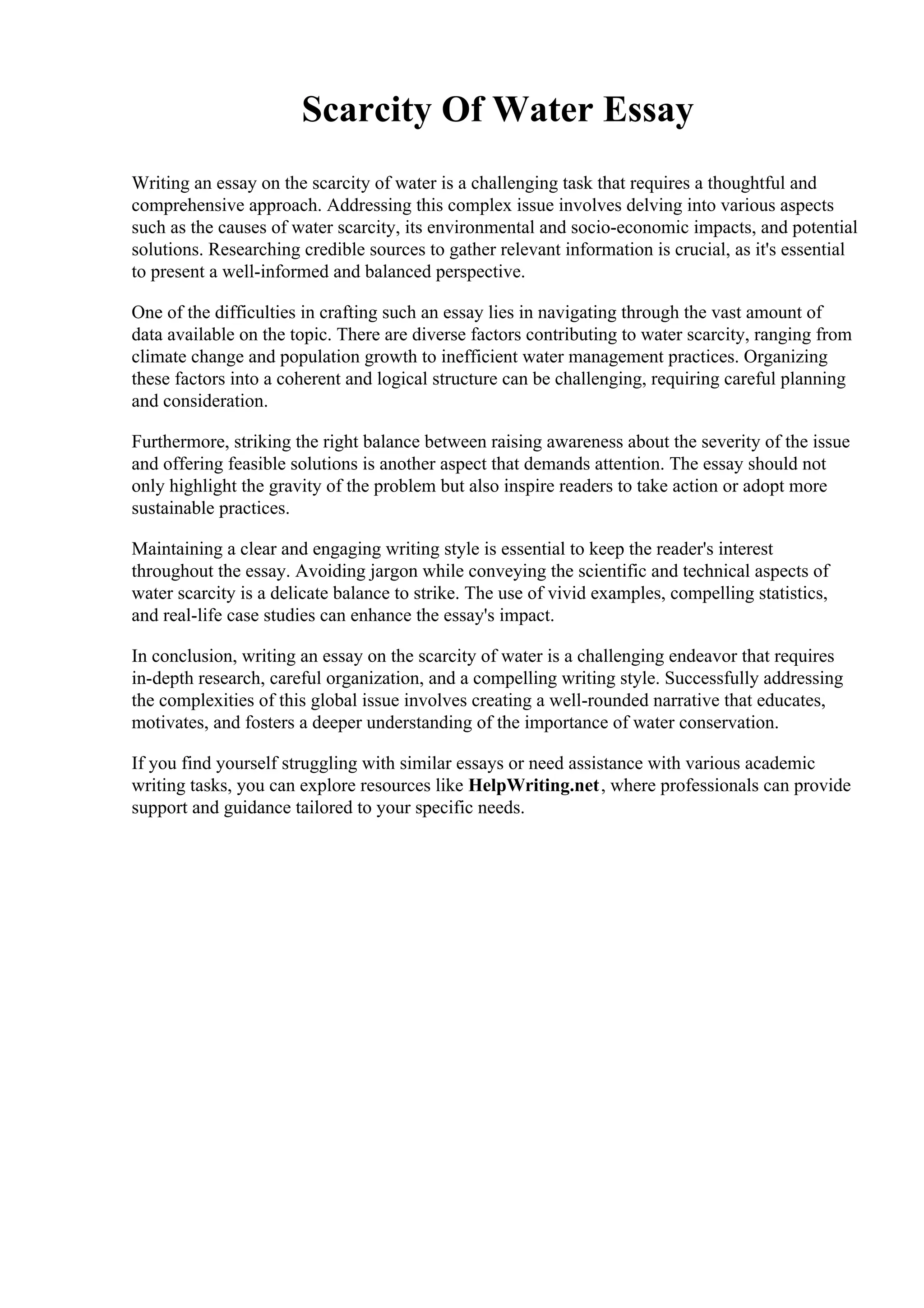 Scarcity Of Water Essay.pdf