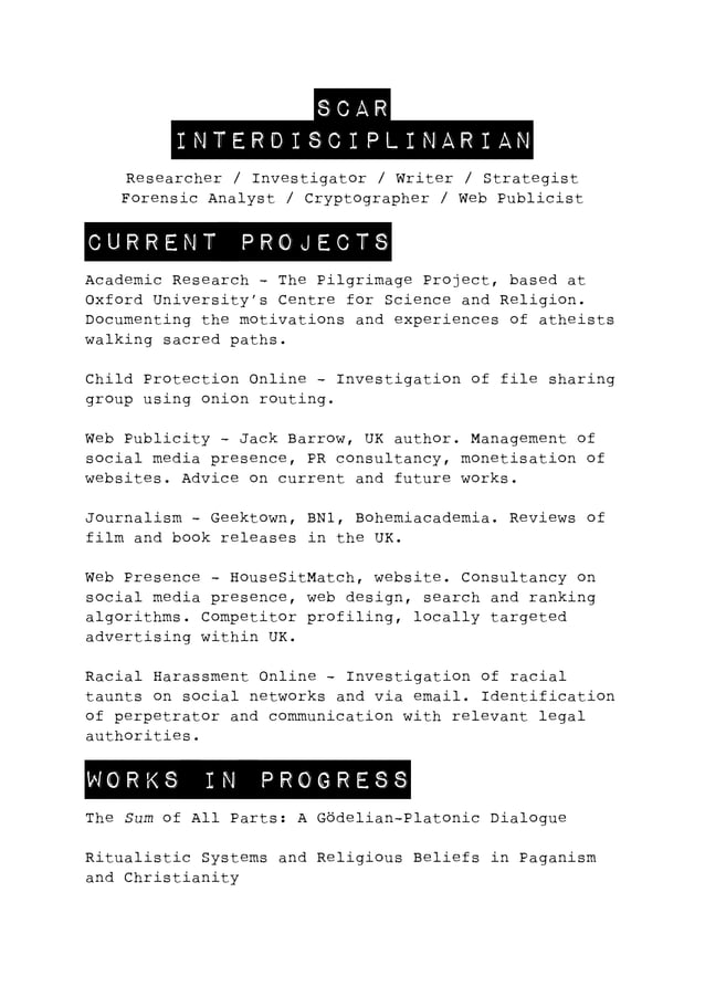 Scar cv | PDF | Resume Writing and Advice | Job Search